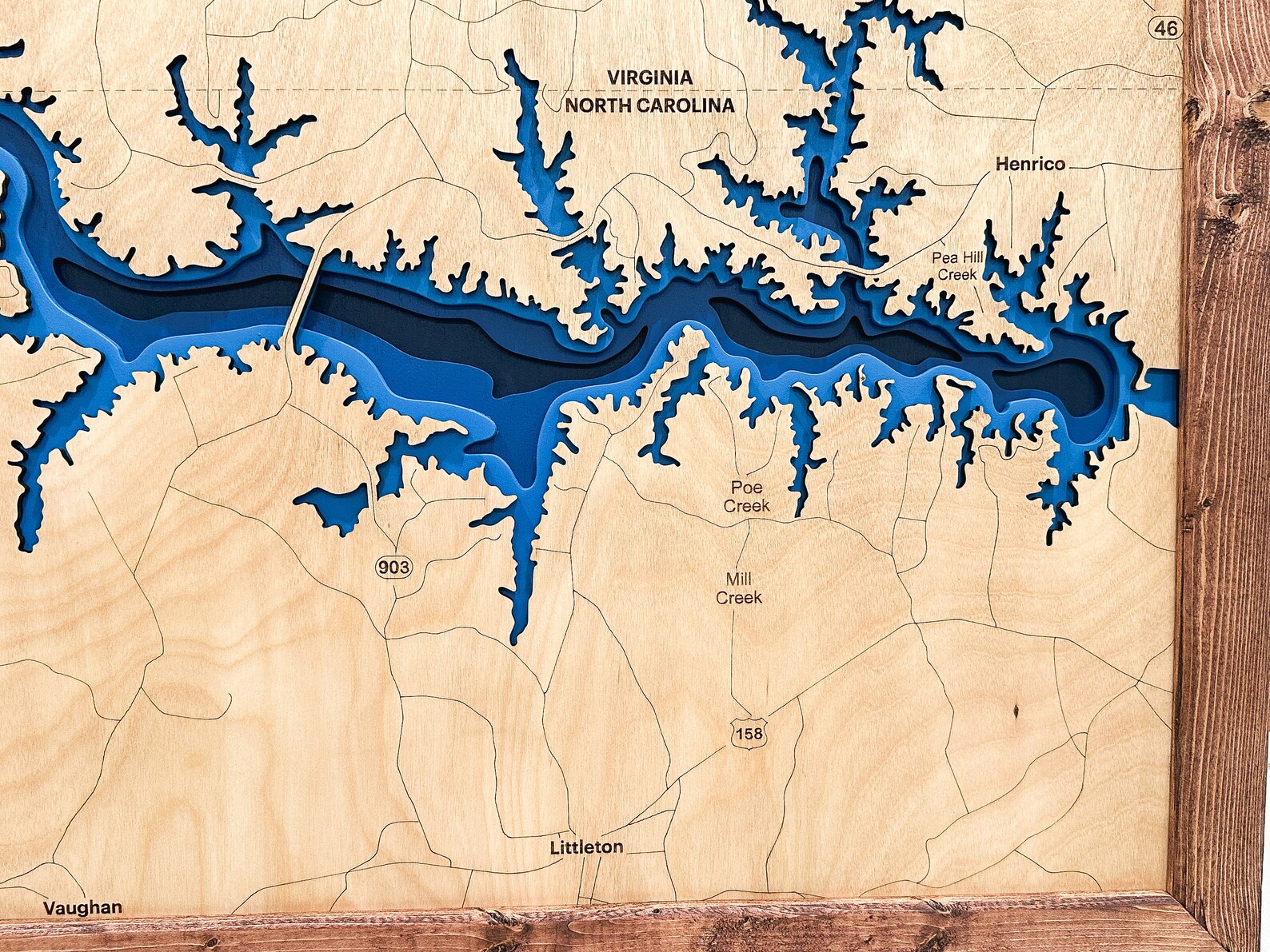 Lake Gaston NC Map Lake Map Topographic Map Sign Lake Gaston North ...