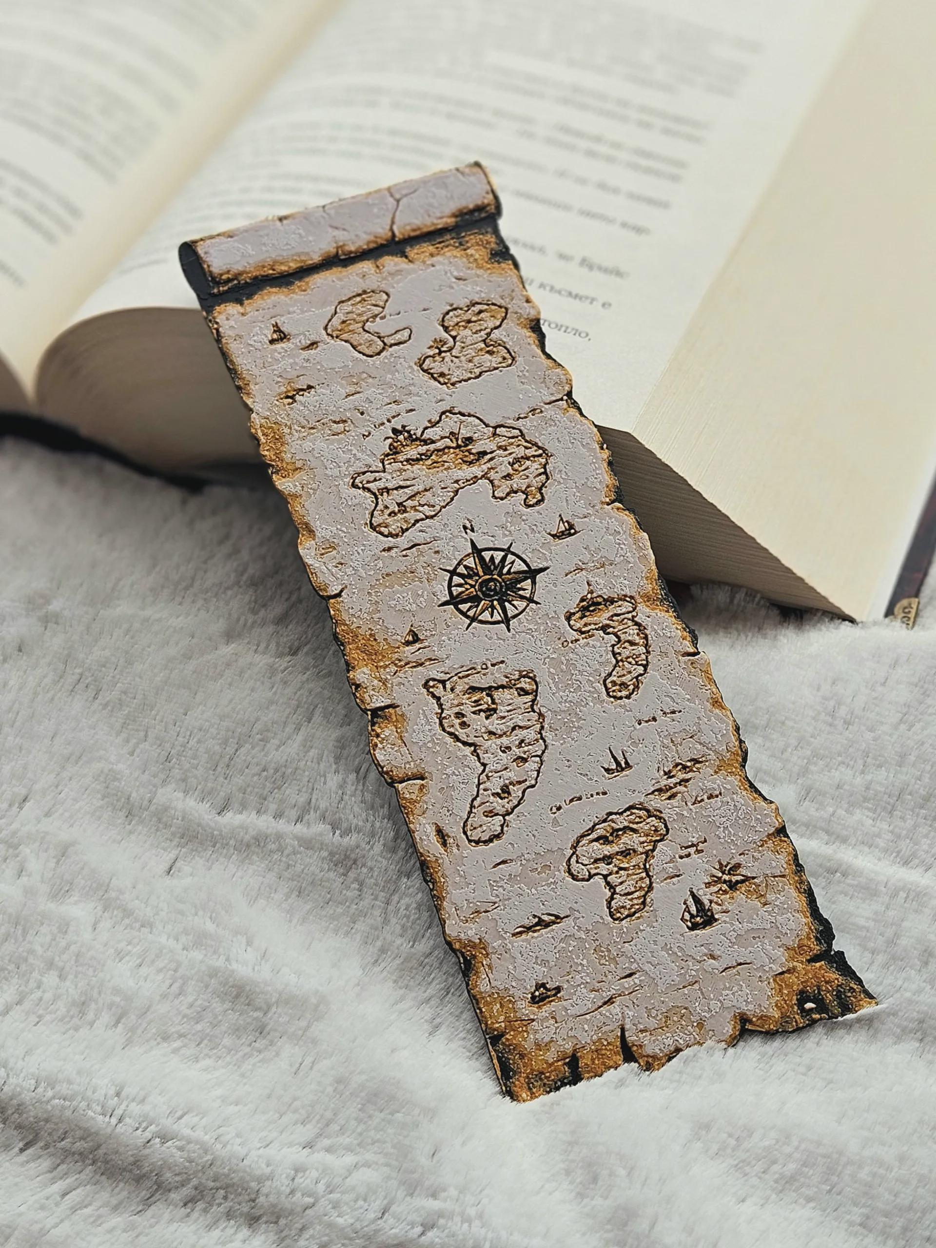 Vintage Treasure Map Bookmark – Pirate Adventure Book Marker, Aged ...