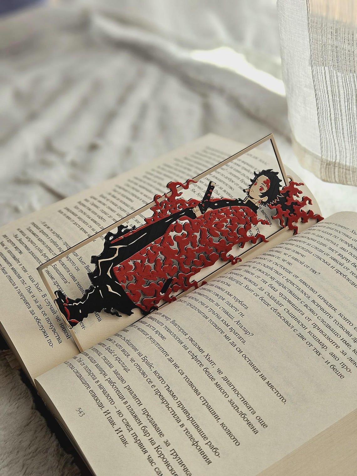 Anime Flame Bookmark – Red and Black Character Bookmark for Manga Fans ...