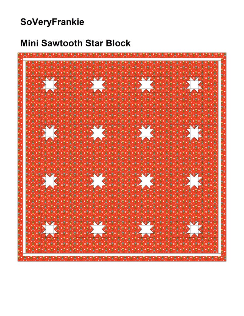 Mini Sawtooth Star Quilt Block FPP Pattern (PDF Download) - Etsy