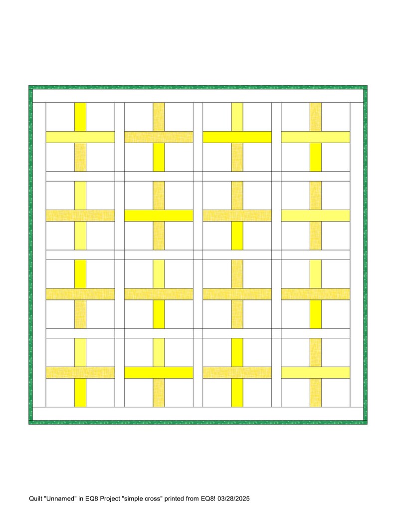 Simple Cross Quilt Block Pattern , 9 Sizes Square, PDF Instant Download, Traditionally Pieced ...