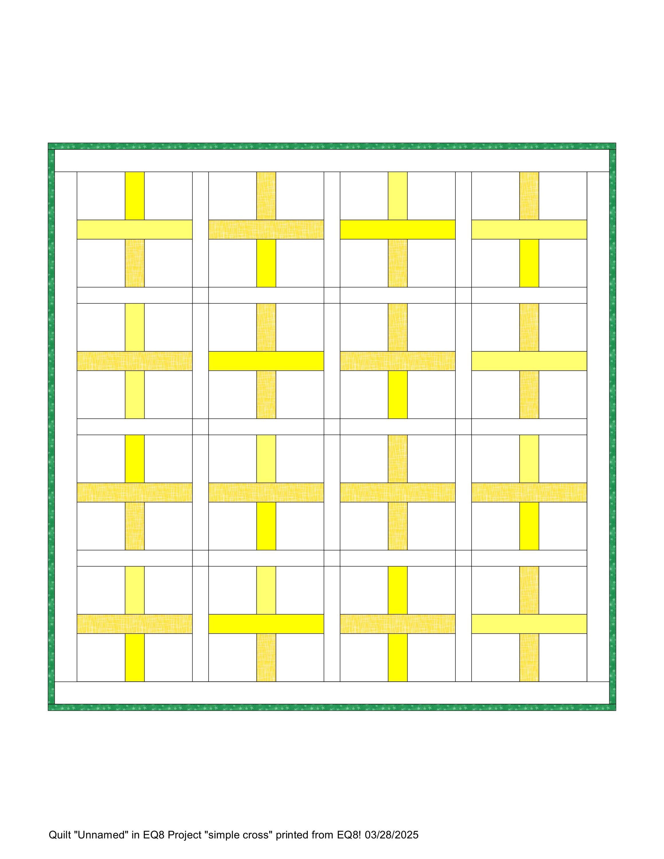 Simple Cross Quilt Block Pattern , 9 Sizes Square, PDF Instant Download ...