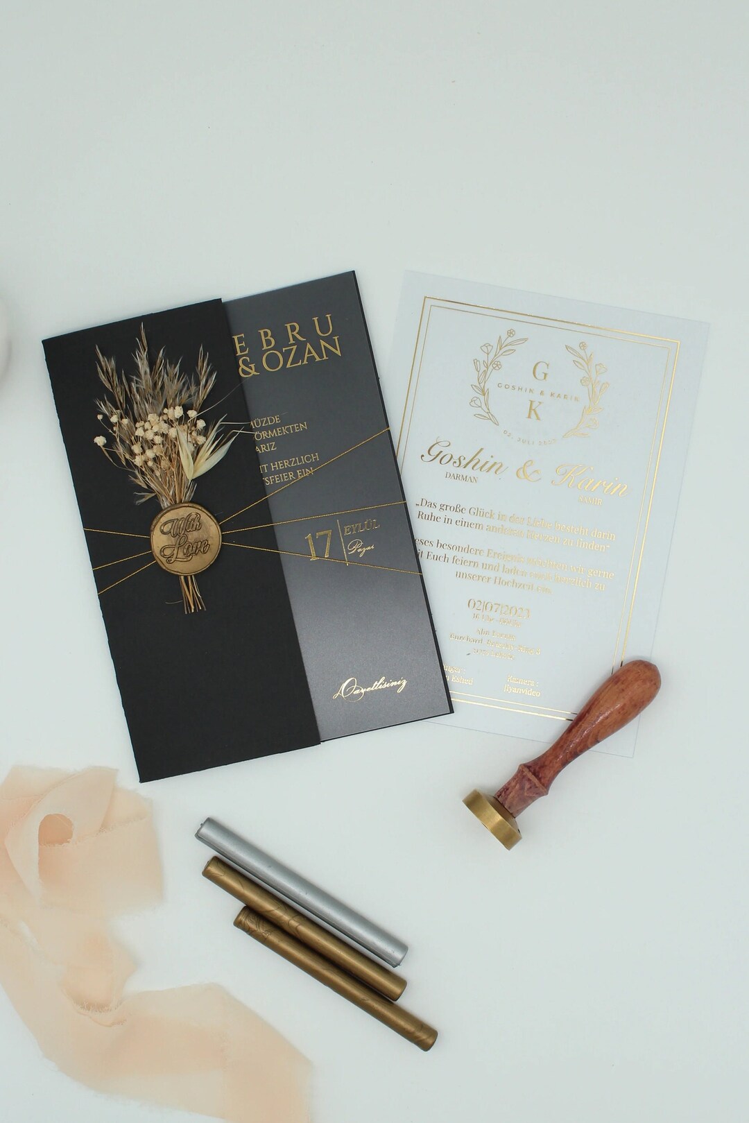 Code: 1012 Acrylic Handmade Black Wedding Invitation - Etsy