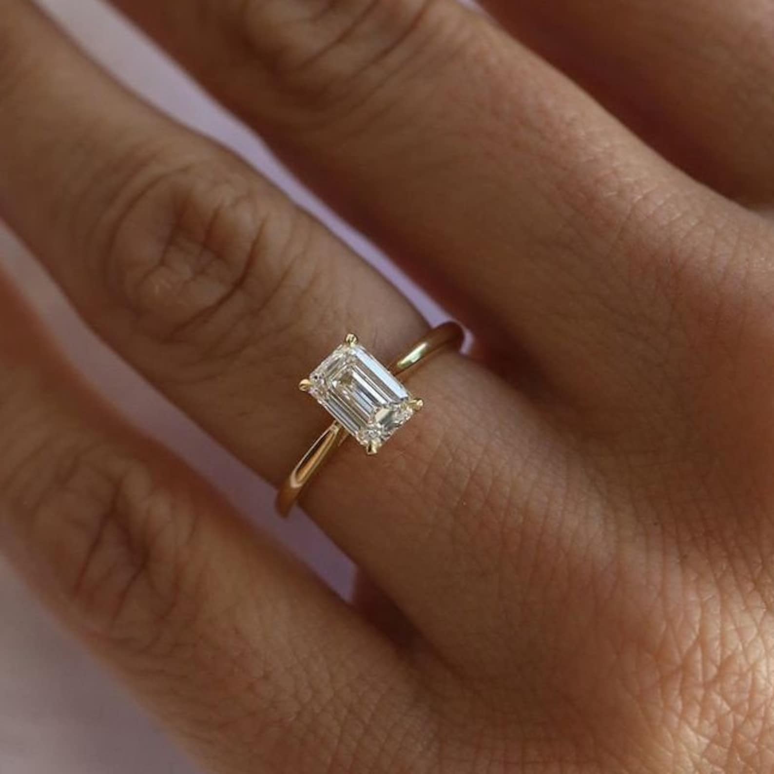 1 Carat Emerald Ring Emerald Cut Ring Promise Ring Anniversary ...