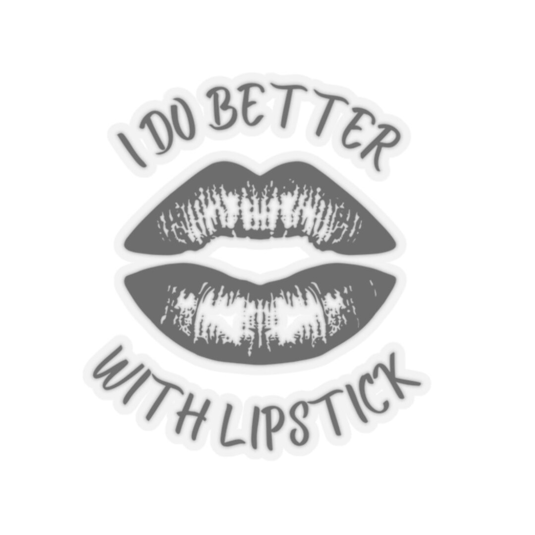 Lipstick Kiss-cut Stickers - Lips Sticker, Black, Lip Design Decals for ...