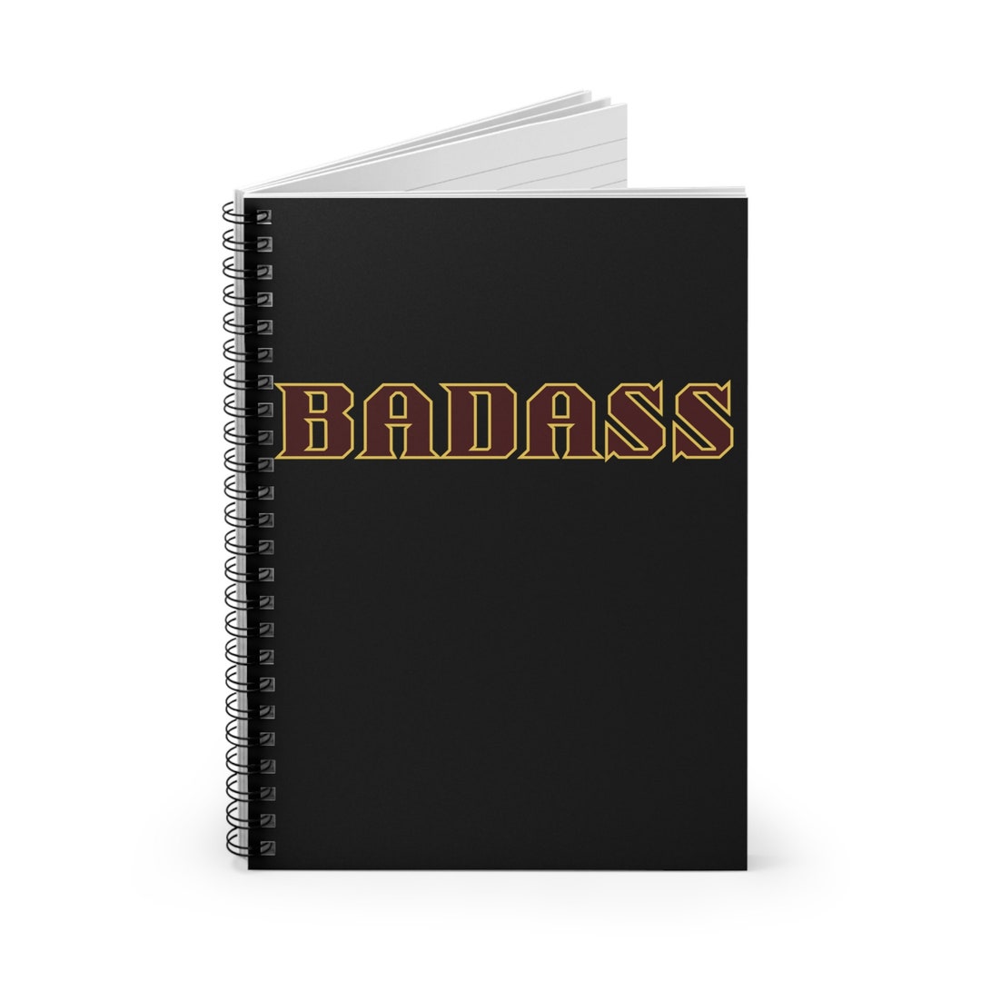 Badass Black Spiral Notebook, Ruled Line Journal - Etsy