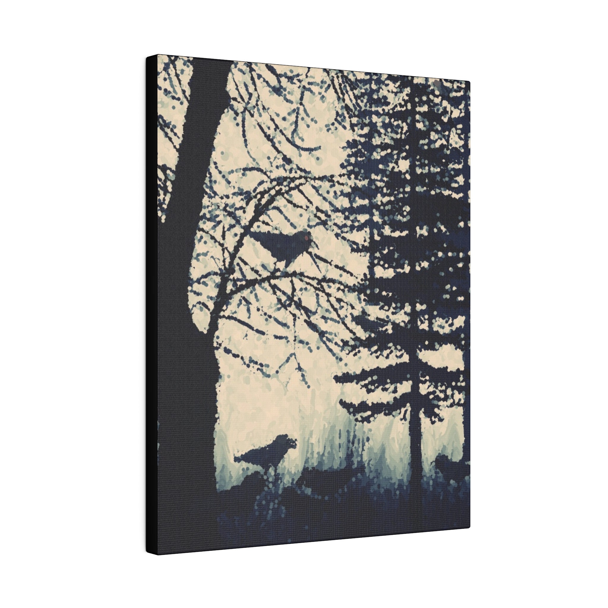 Canvas Wrap Crows in Forest, Dark, Black and White, Original Artwork ...