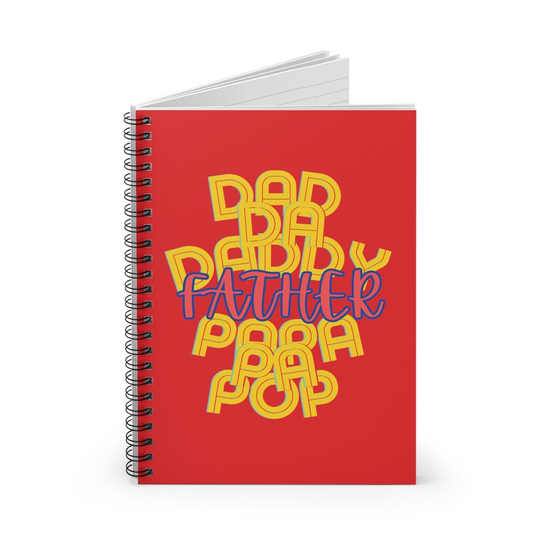 Father's Day Spiral Notebook, Dad Design, Ruled Line Journal - Etsy