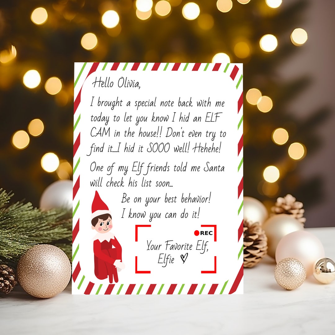 Elf Cam Letter and Camera Warning Sign Elf Letter Instant Access ...