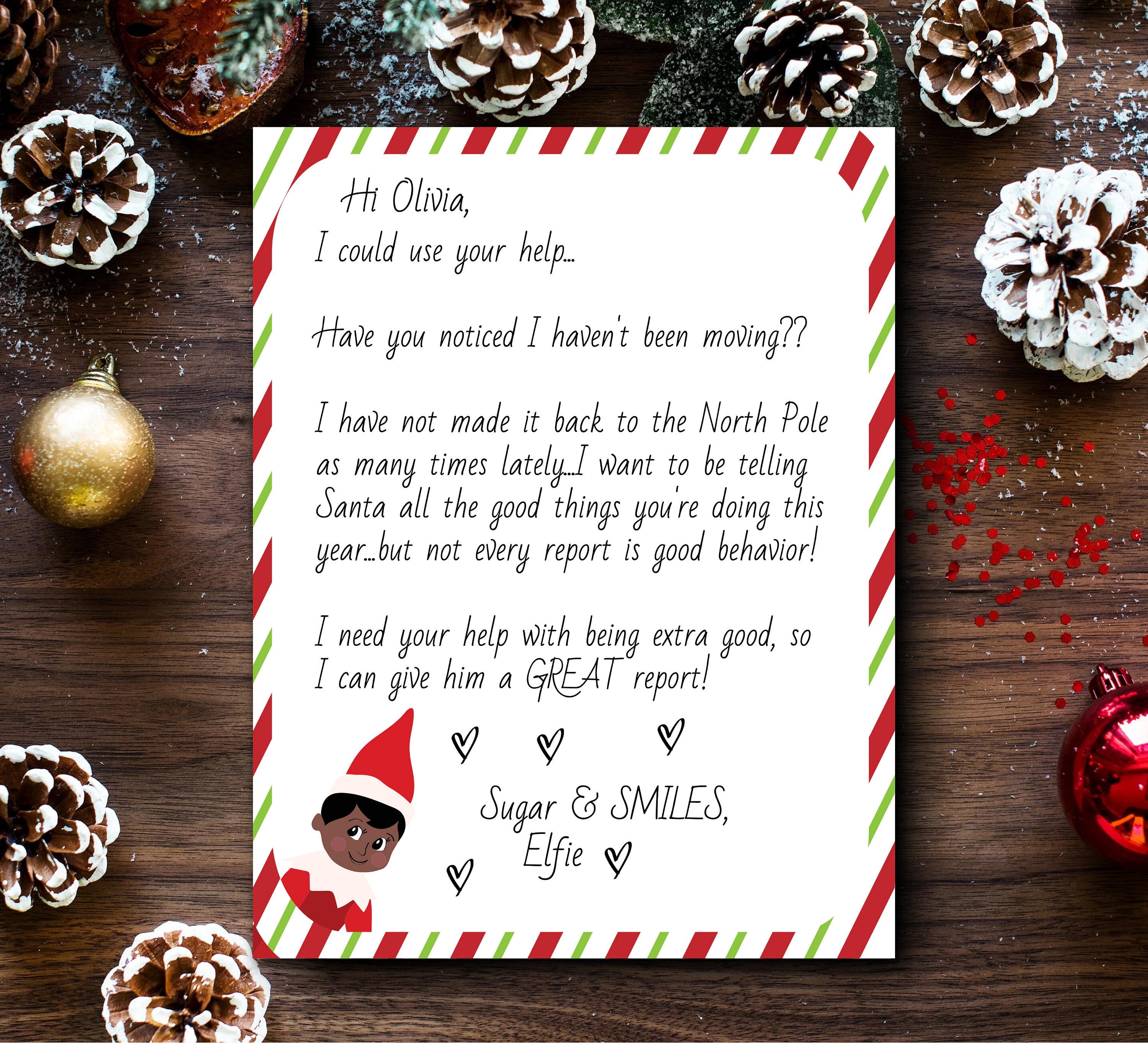 Elf Not Moving Letter Elf Letter Instant Access 8.5 X 11 Text Fully ...