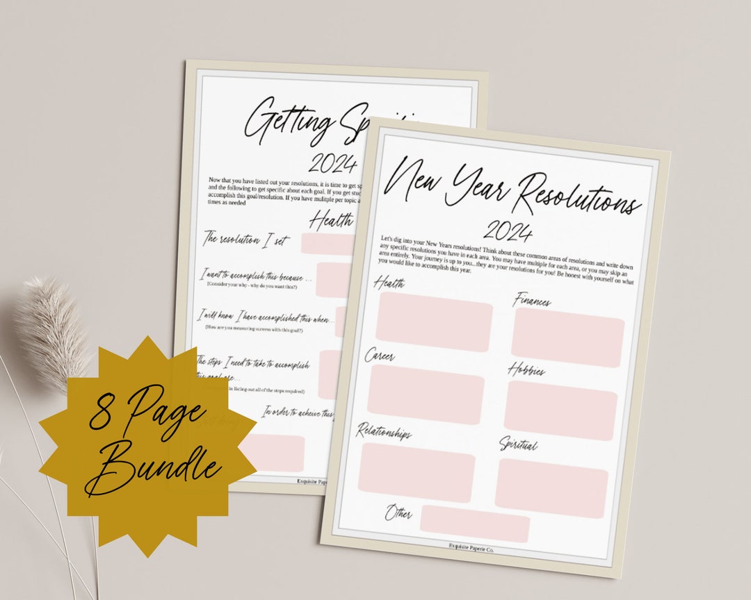 New Year's Resolution Printable, Resolution Template, Resolution ...