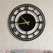 Metal Wall Clock, Oversize Wall Clock, Unique Circle Wall Clock, Silent ...
