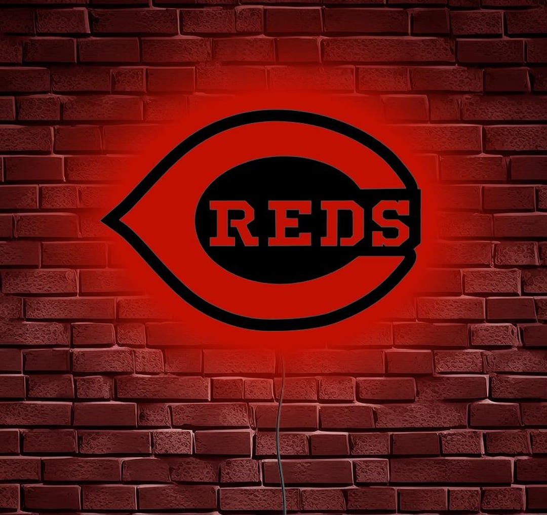 Cincinatti Reds Led Sign, Reds Baseball Wall Decor, Reds Mlb Team ...