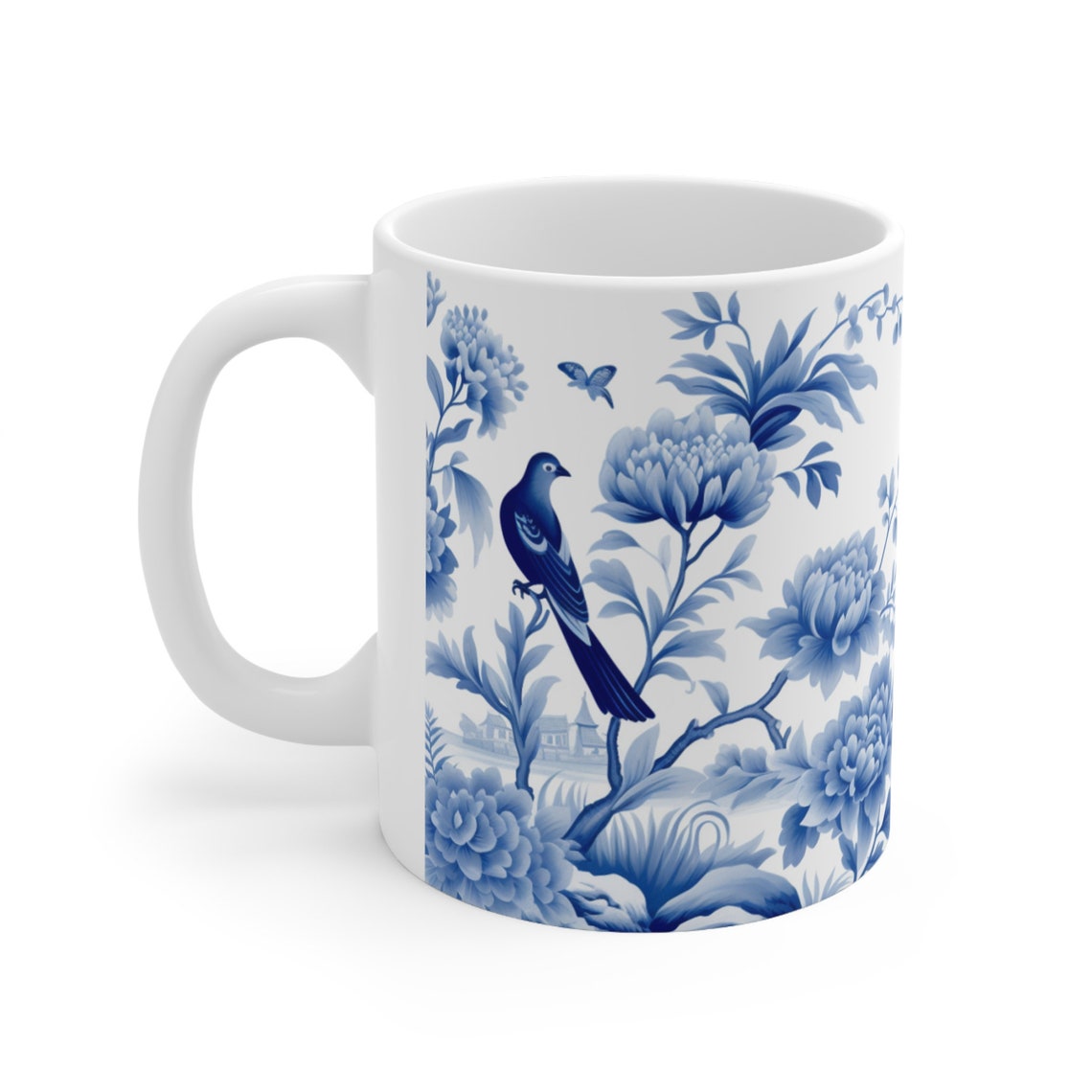 Chinoiserie Blue and White Porcelain Chinese Landscape Coffee Mug Tea ...