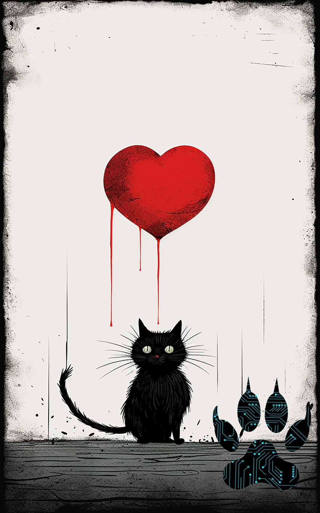 Dark Humor Cat Love Notes: Quirky Gothic Cards (printable PDF & PNG) - Etsy