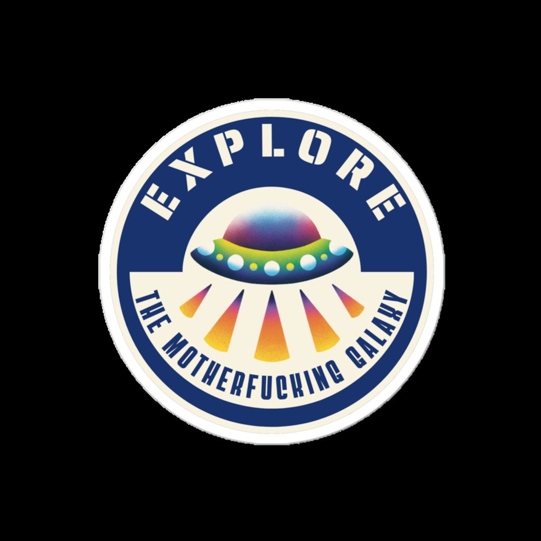 Explore the Galaxy Space Ship Sticker Durable Vinyl Round Decal - Etsy