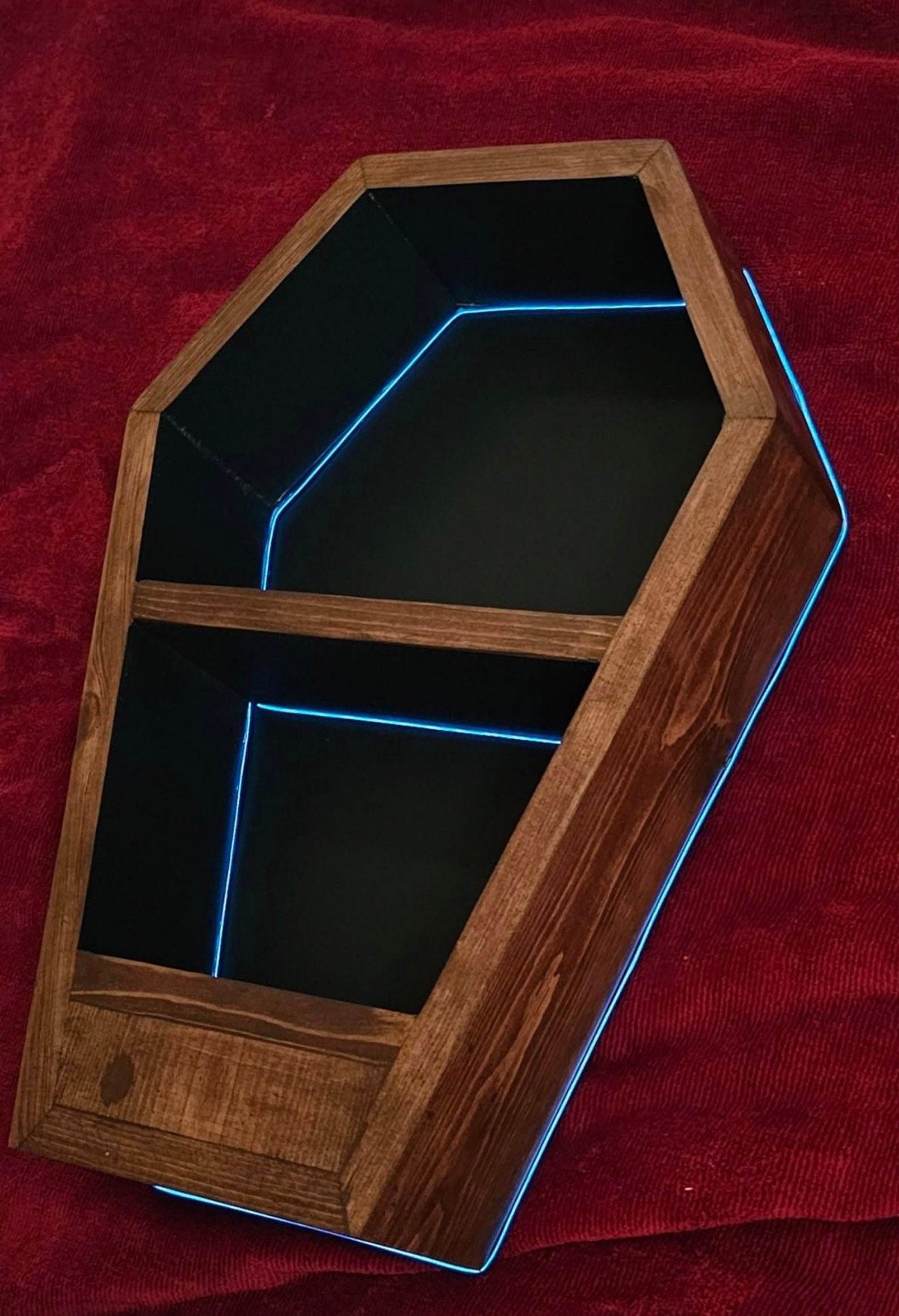 Handcrafted Halloween Coffin Shelves With Lights, Custom Made Coffins ...