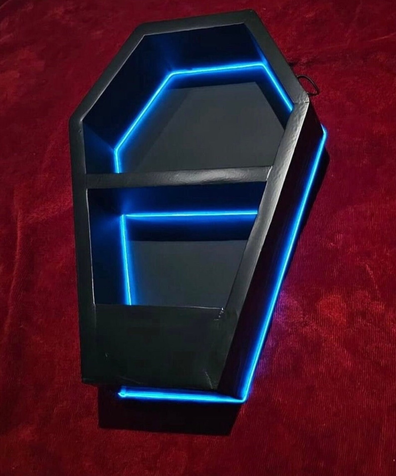 Handcrafted Halloween Coffin Shelves With Lights, Custom Made Coffins ...