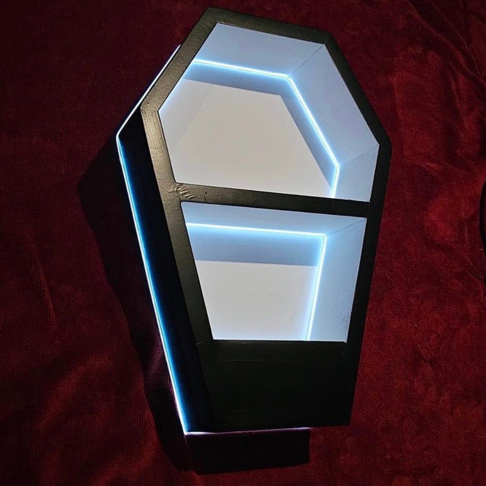 Handcrafted Halloween Coffin Shelves With Lights, Custom Made Coffins ...