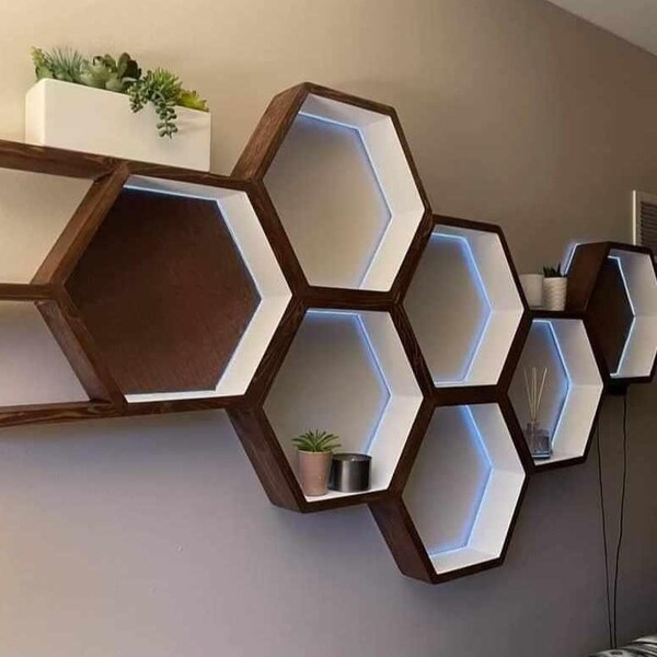 Hexagon Shelves - Etsy