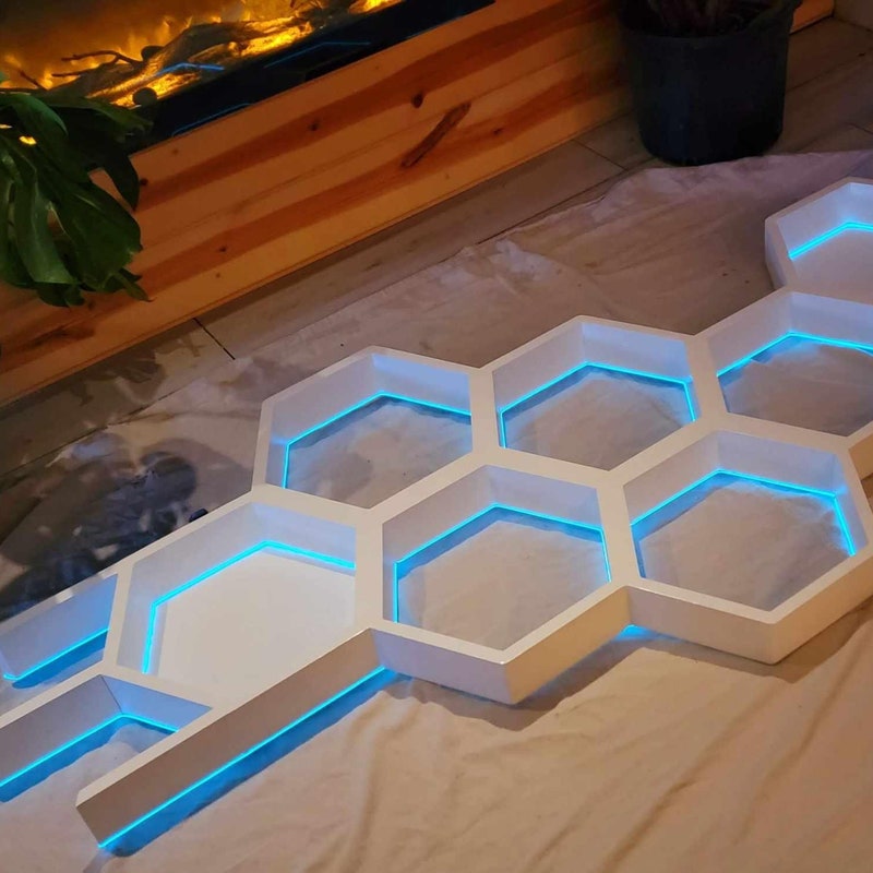 Floating Shelves With Led Lights - Etsy