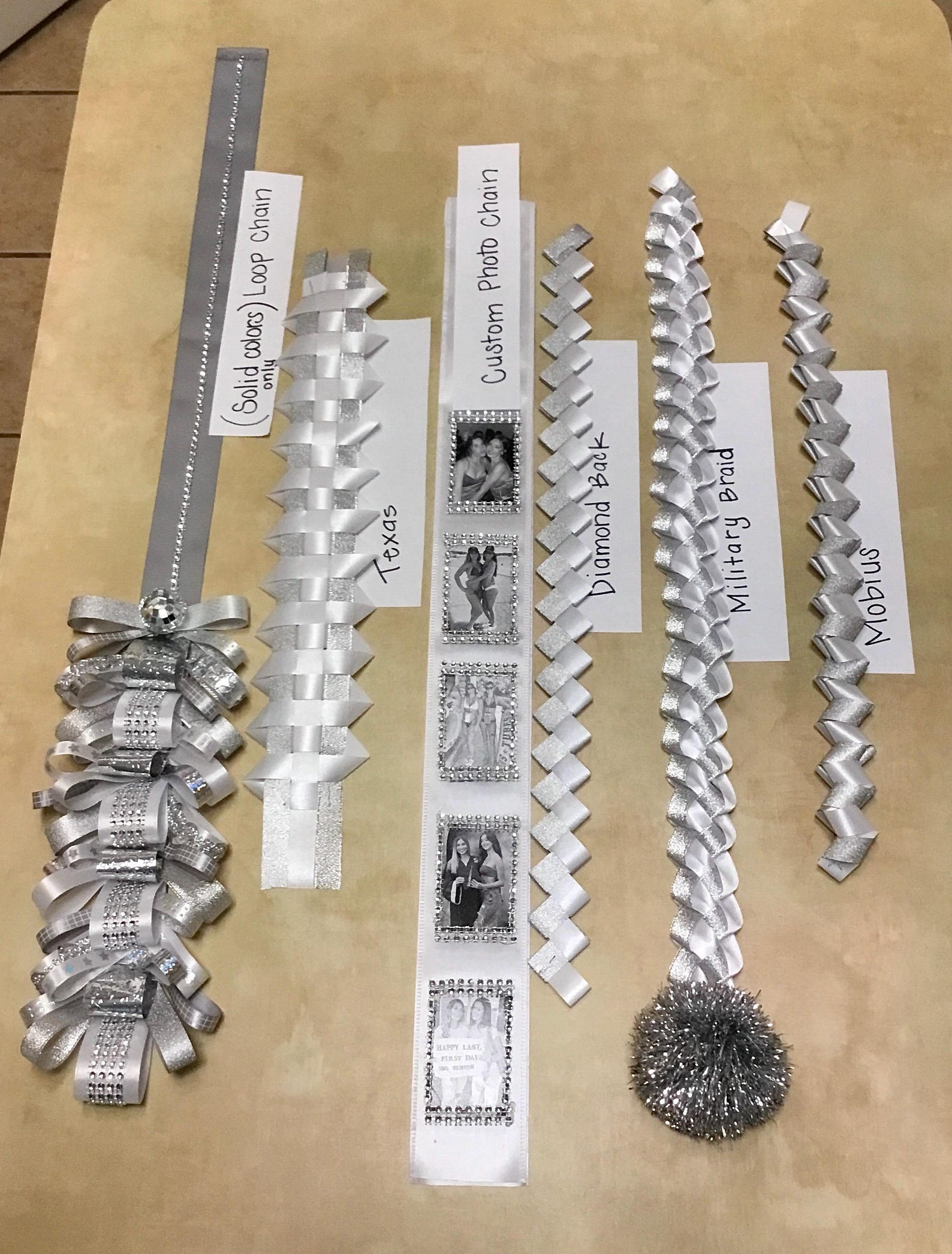 Custom HOCO Homecoming Mum Braid: Senior Photo Chain, Ribbon Colors - Etsy