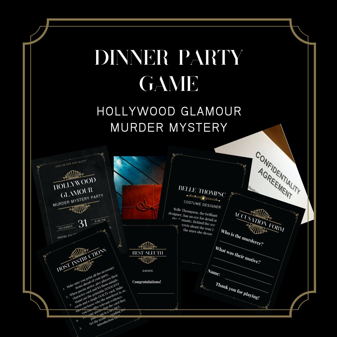 Hollywood Glamour Murder Mystery Game Murder Mystery Party Murder ...
