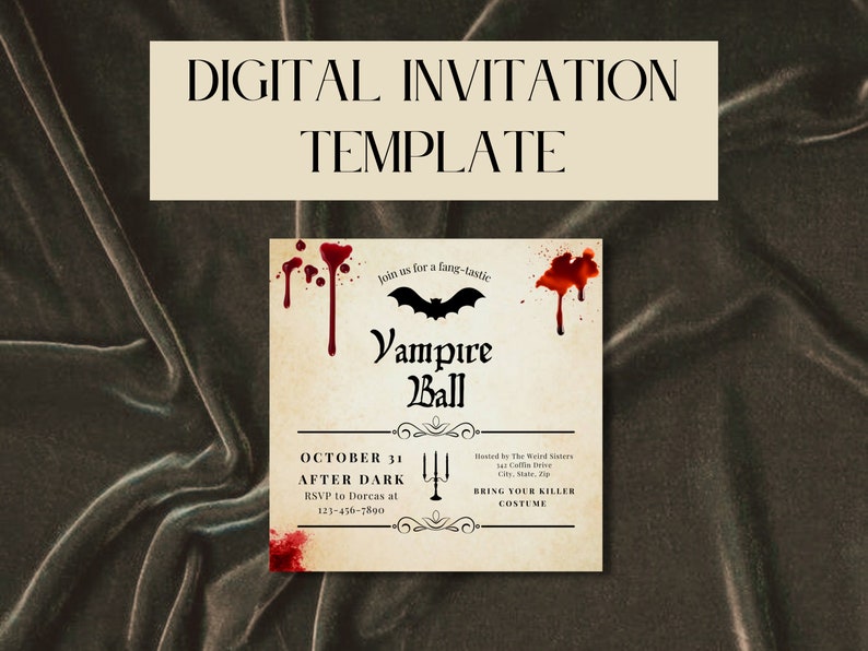 Digital Invitation Template | Canva Halloween Invitation | Digital ...