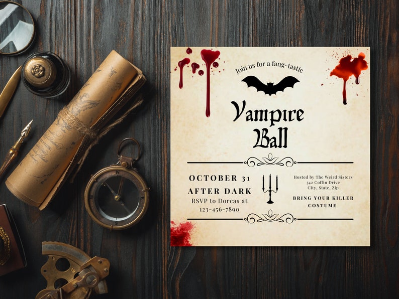 Digital Invitation Template | Canva Halloween Invitation | Digital ...