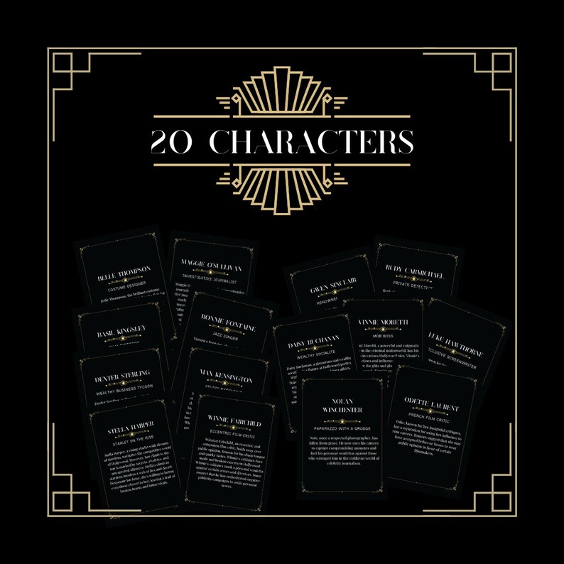 Hollywood Glamour Murder Mystery Party Canva Template (PDF Download) - Etsy