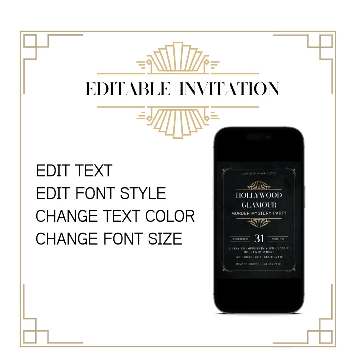 Hollywood Glamour Murder Mystery Game Murder Mystery Party Murder ...