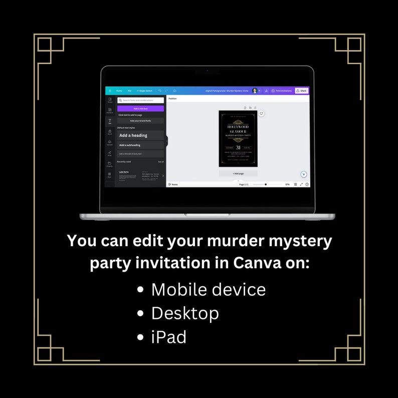 Hollywood Glamour Murder Mystery Game Murder Mystery Party Murder ...