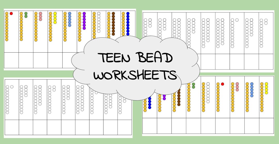Montessori Teen Bead Worksheets - Etsy