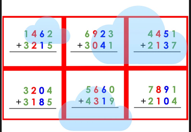 Montessori Stamp Game Addition Problem Cards - Etsy
