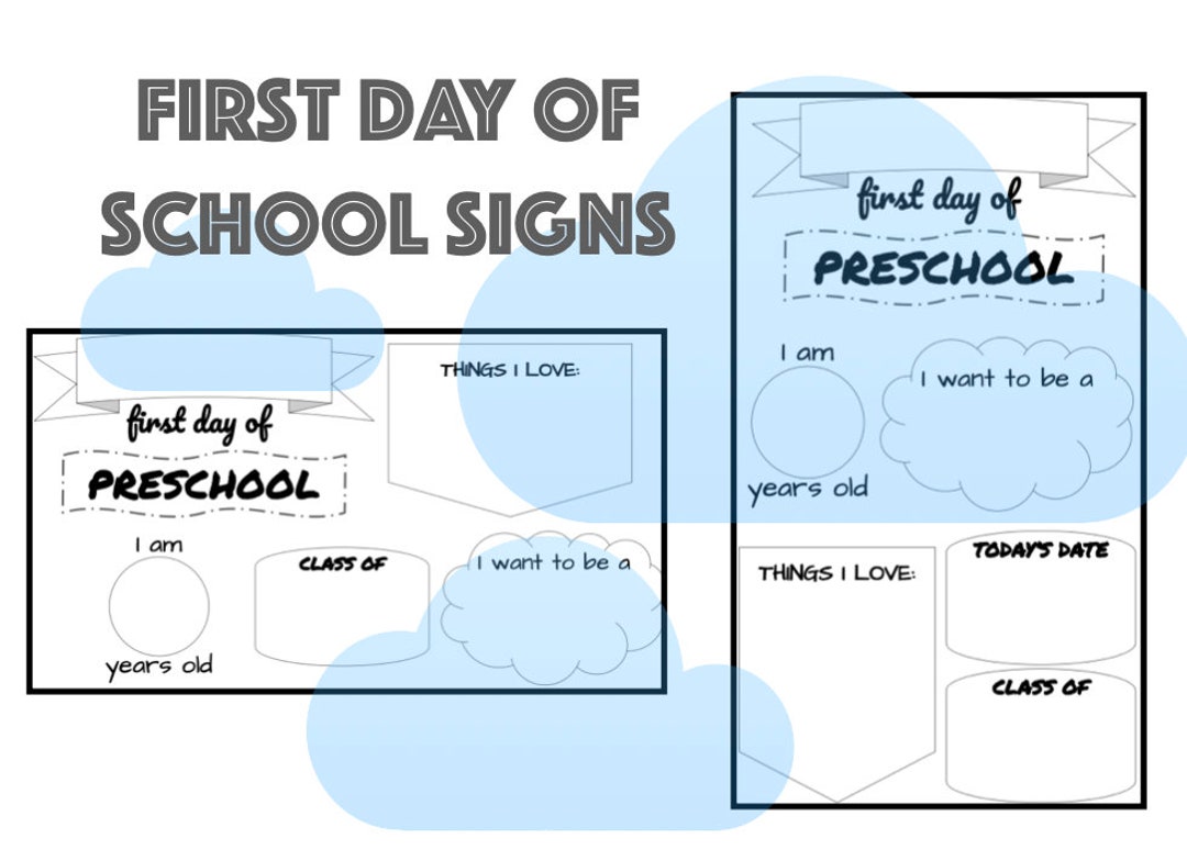 First Day of School Printable Sign (preschool-12th Grade) - Etsy