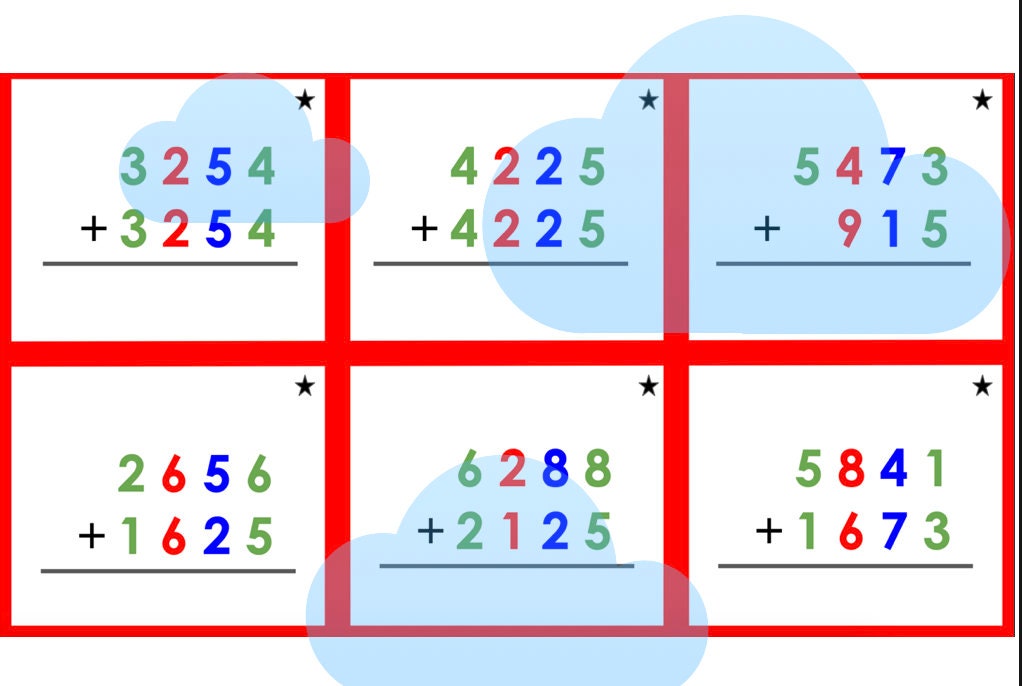 Montessori Stamp Game Addition Problem Cards - Etsy