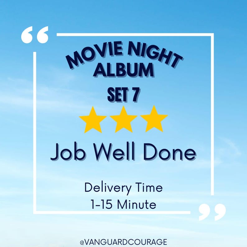 Job Well Done Sticker Movie Night Album 3 Star Set 7 - Etsy