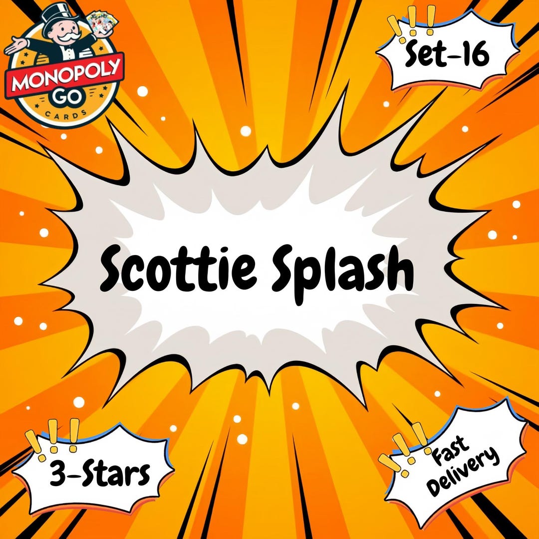 Monopoly-go Scottie Splash Sticker 3-star Set 16 - Etsy