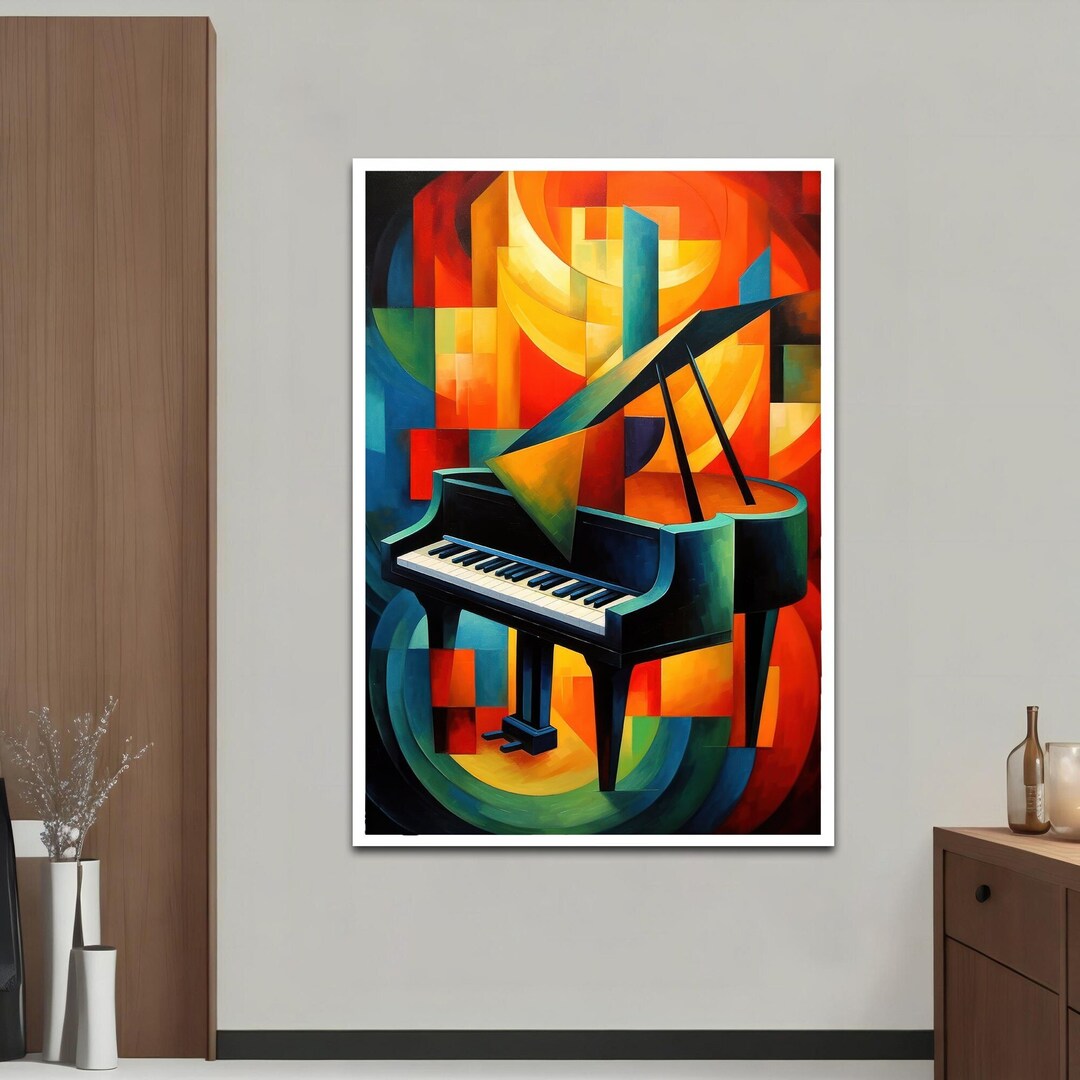 Colorful Piano Canvas Wall Art, Piano Print Canvas, Piano Instrument ...