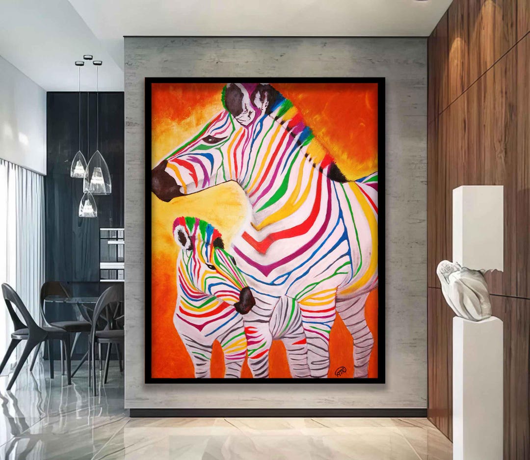 Zebra Canvas Print, Black and White Zebra Canvas Wall Art, Zebra Wall ...