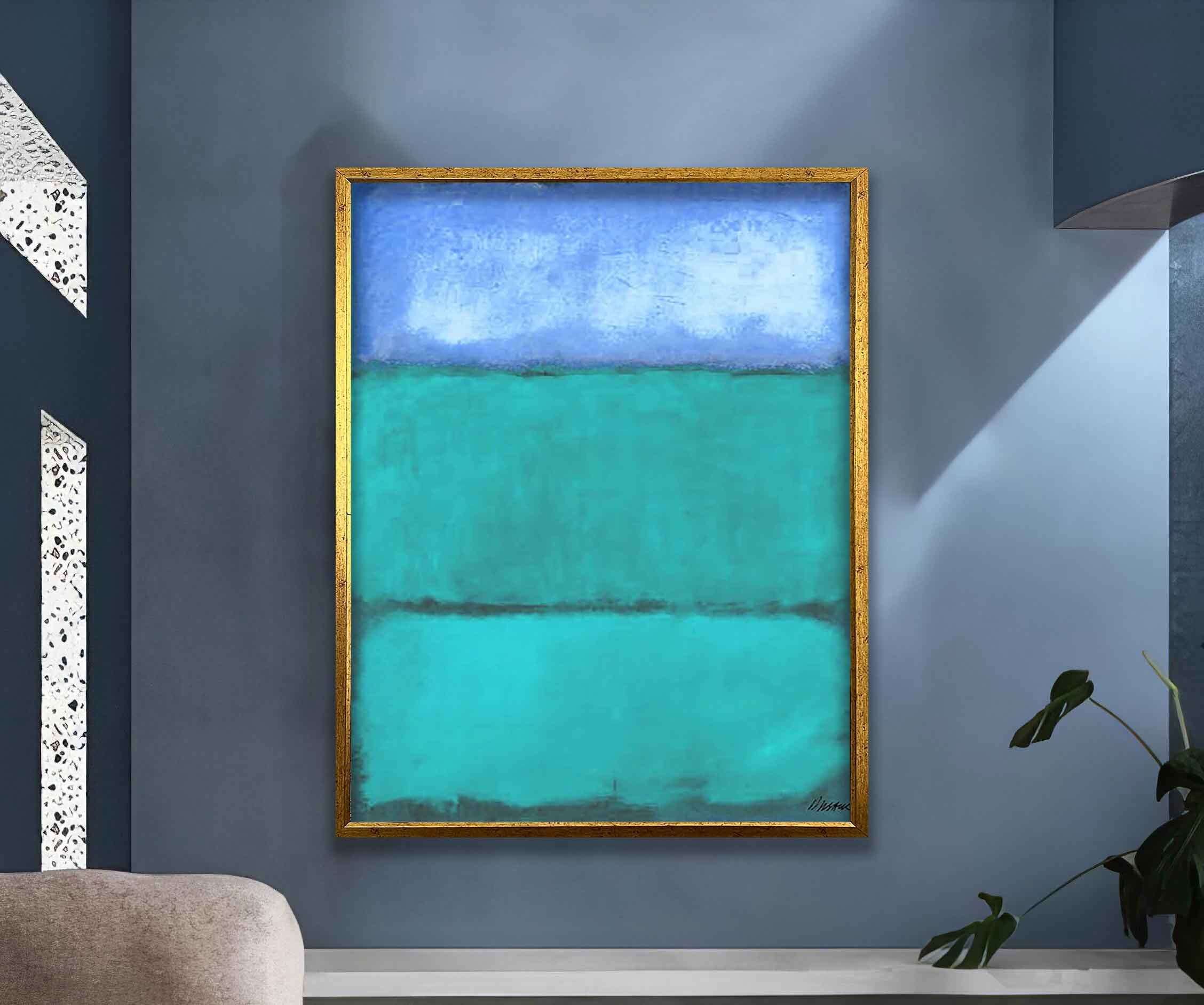 Mark Rothko Blue and Turquoise Canvas Wall Art, Mark Rothko Production ...