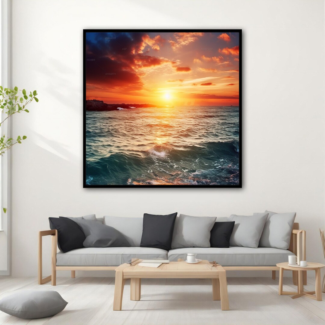Sea View Canvas Wall Art, Wave View Canvas, Sea Landscape Canvas, Ocean ...
