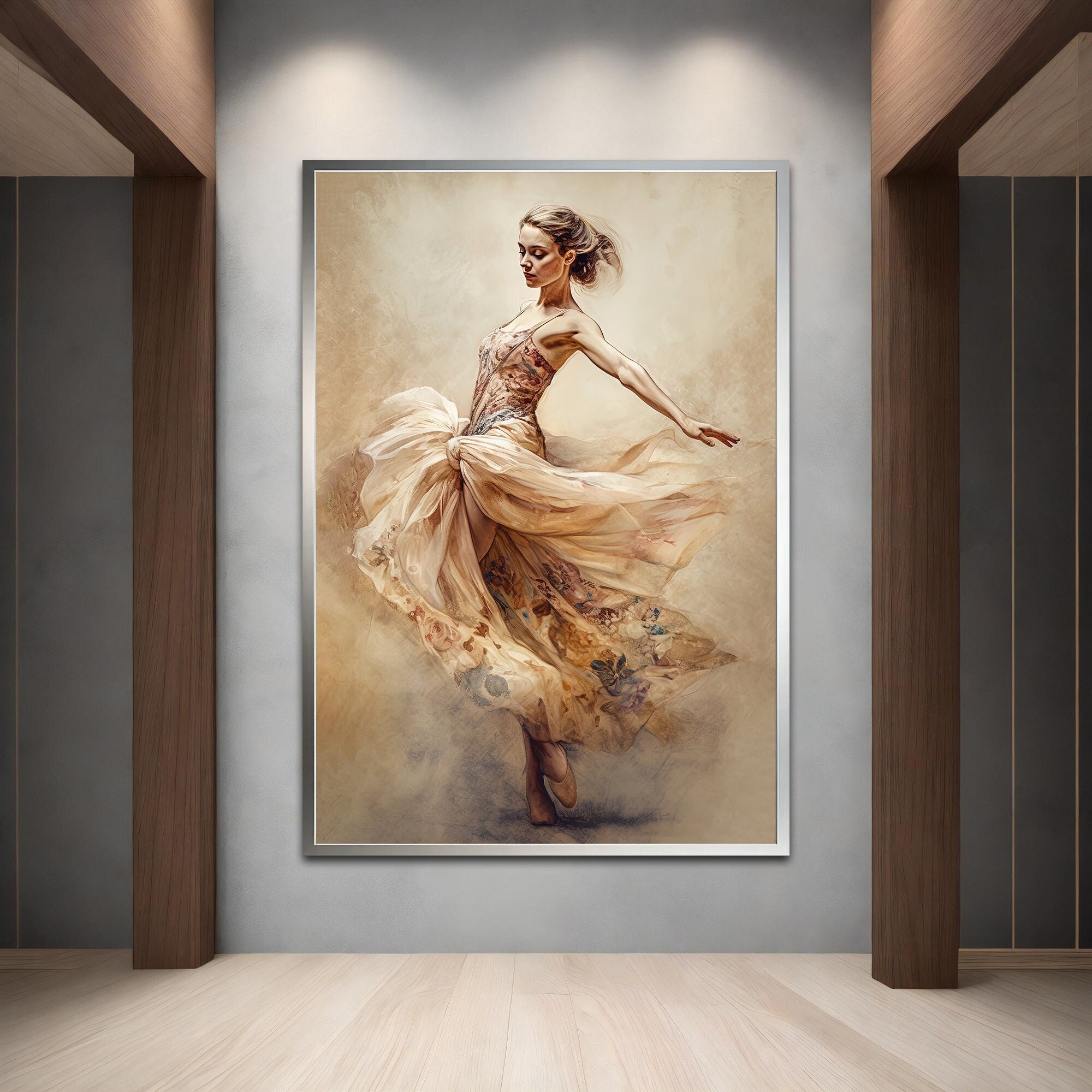 Elegant Woman Dancing Canvas Wall Art, Dancer Print Canvas, Lyrical ...