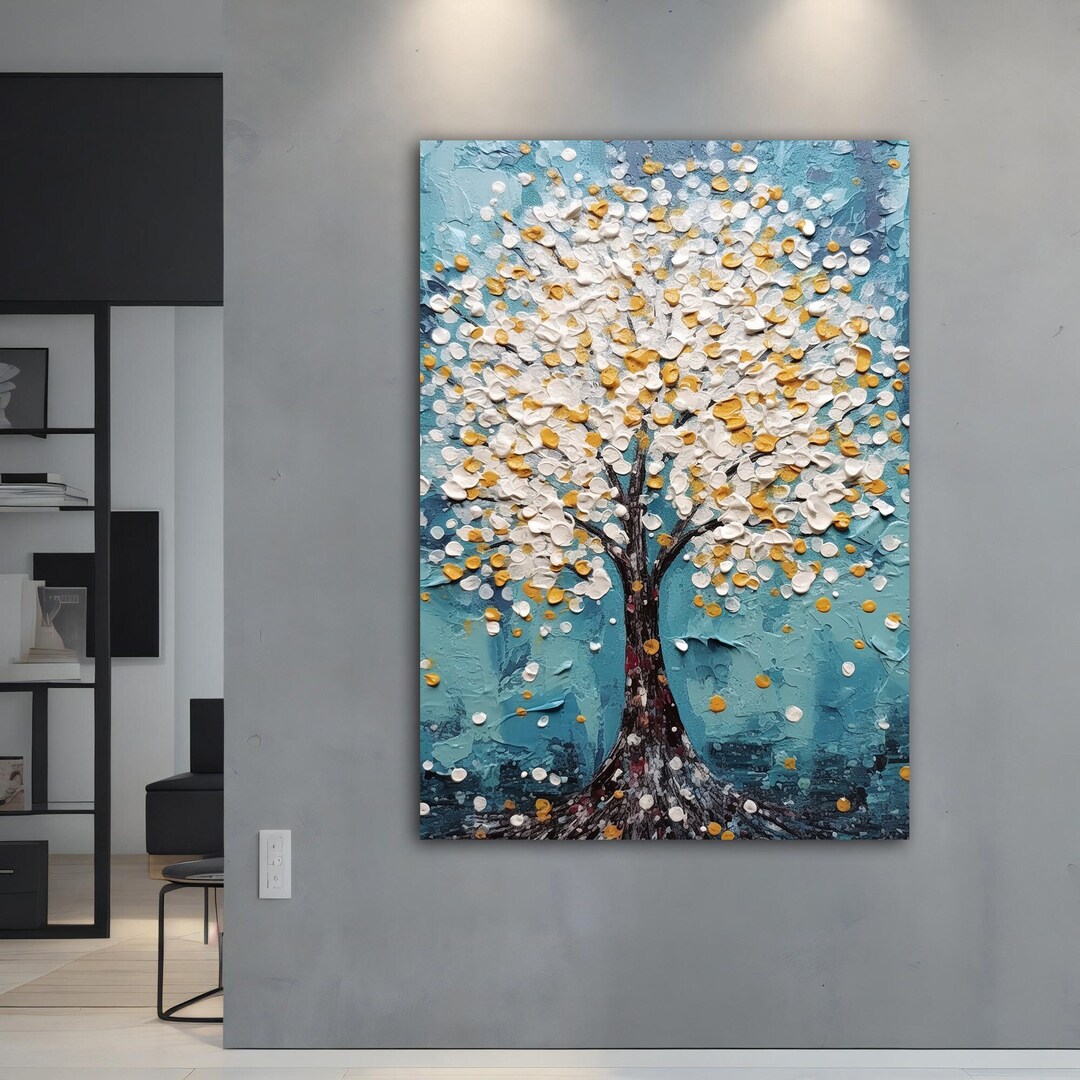 Abstract Tree Canvas Wall Art, Abstract Tree Painting Print, Tree ...
