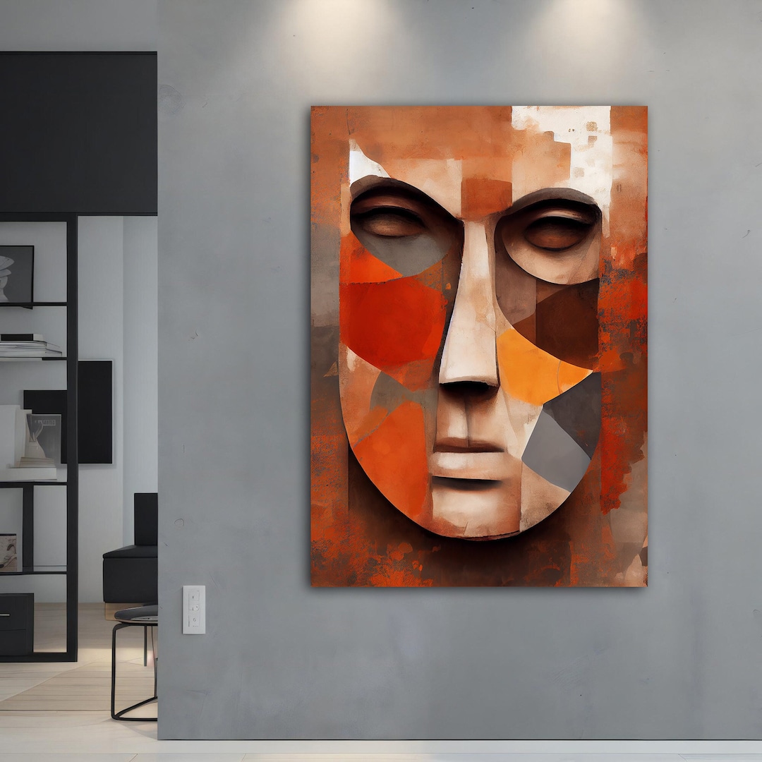 Surreal Face Canvas, Surreal Face Wall Art, Abstract Surreal Face ...