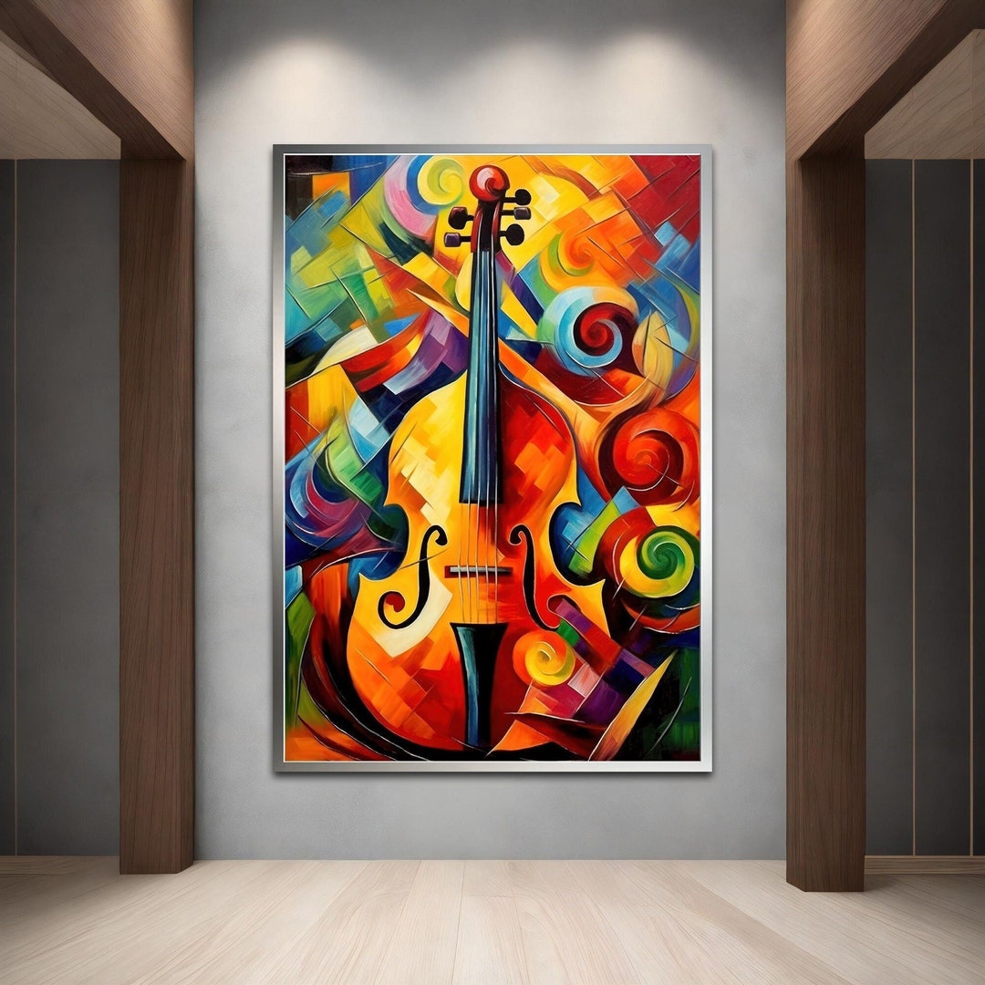Colorful Cello Canvas Wall Art, Cello Print Canvas, Cello Instrument ...