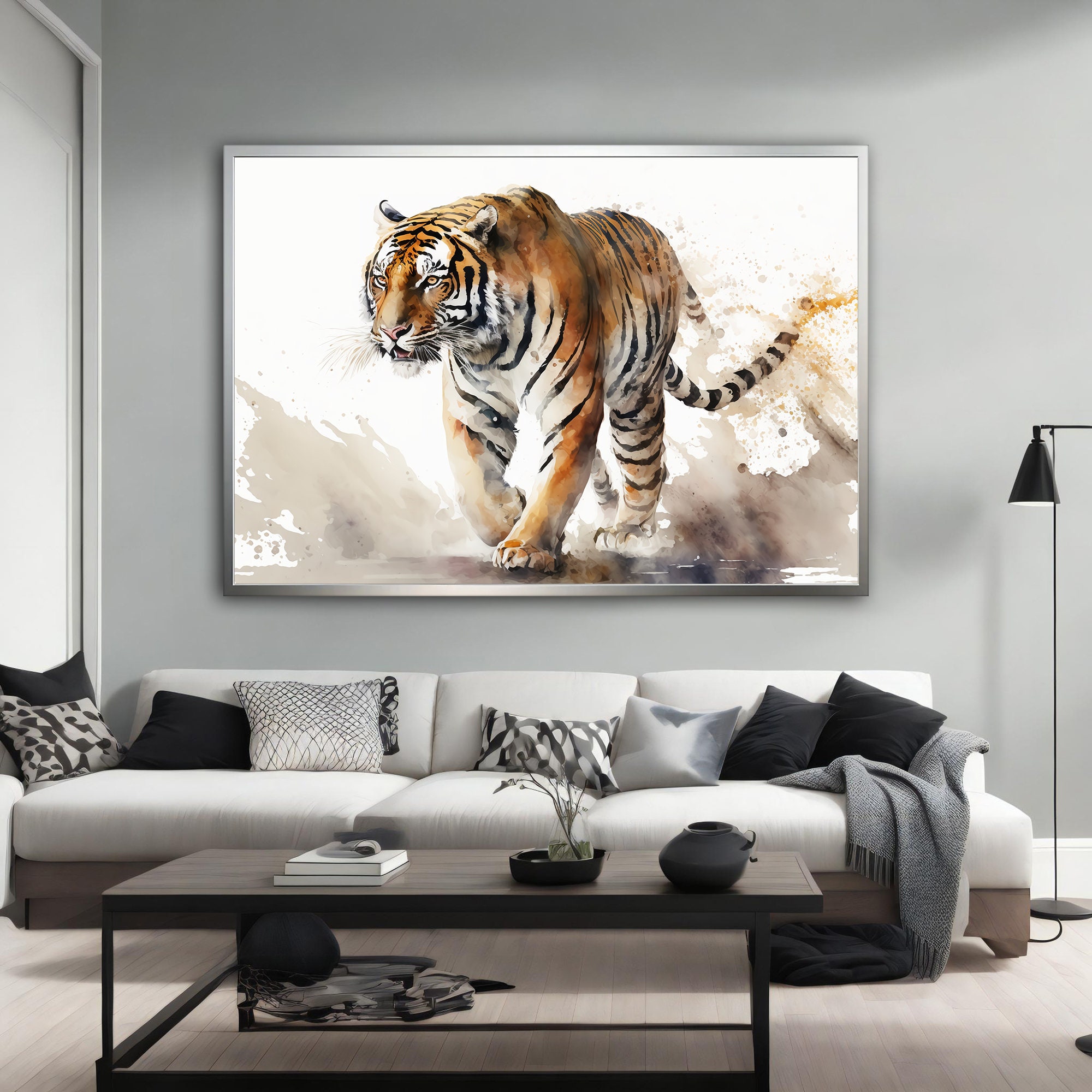 Tiger Modern Wall Art Canvas, Tiger Abstract Canvas Print, Tiger Canvas, Tiger Wall Decor, Tiger ...