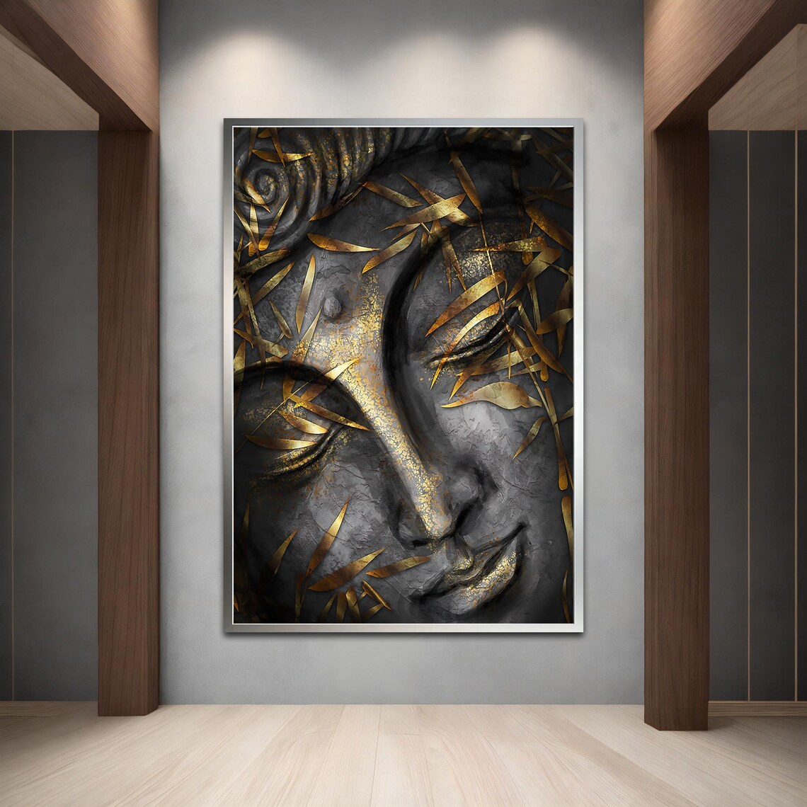 Gold Buddha Canvas Wall Art, Buddha Print Canvas, Buddha Wall Art ...