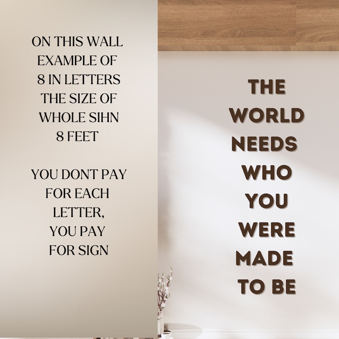 Wood Letters Wall Decoration, Wall Wood Stickers, Wooden Letters for ...