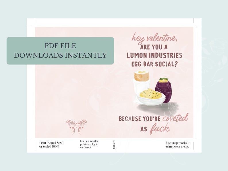 Printable Card Severance TV Show Themed Valentine Egg Bar NSFW Last ...